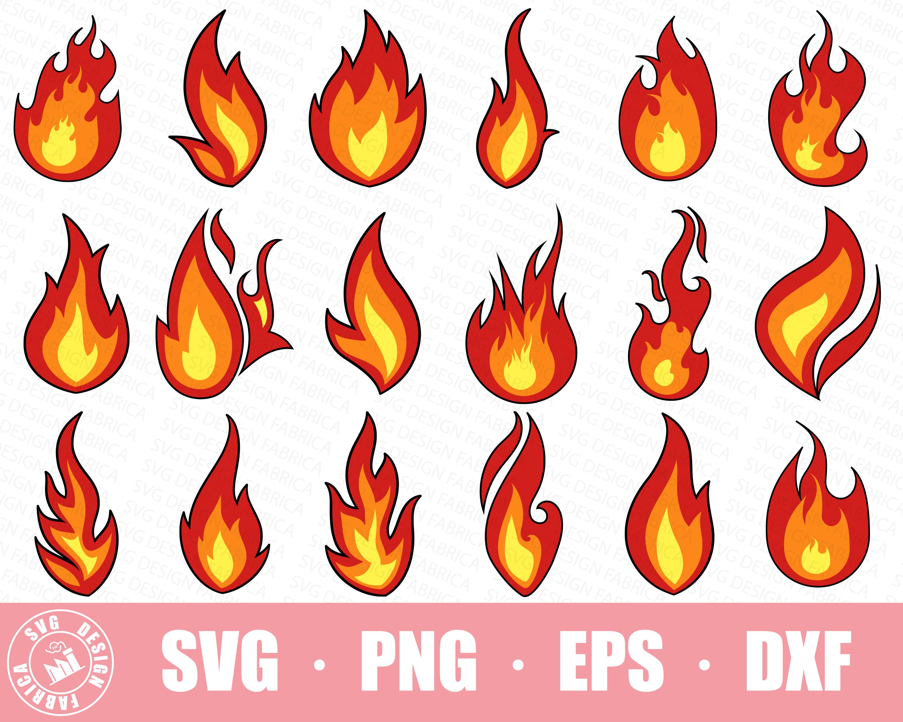 Fire Svg Bundle / Flame Svg / Flame Layered Svg / Flame Clipart Cut ...