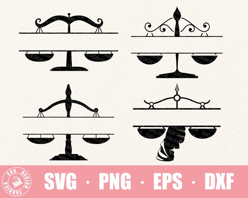 Justice Scales Split Monogram Svg / Law Scales Name Frame Svg / Lawyer ...