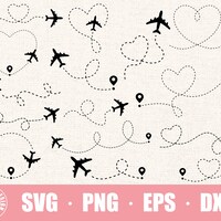 Airline Route Svg,airplane Path SVG | Plane SVG | Plane Route Laser Cut ...