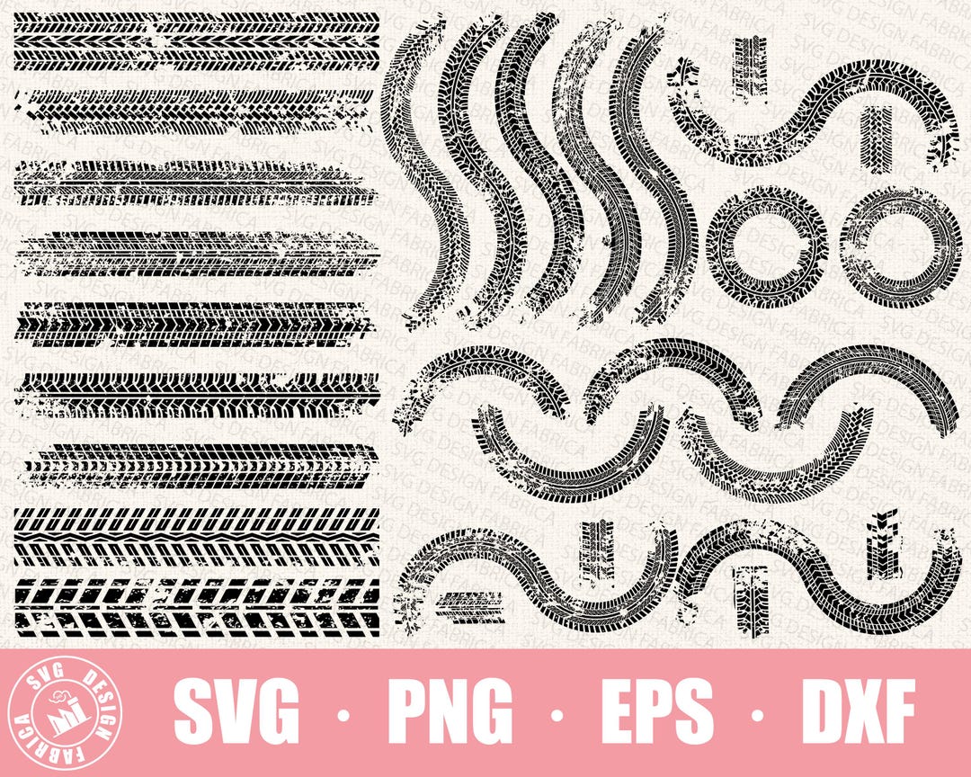 Tire Track Patterns Svg / Monster Truck Tire Silhouette Svg / Tractor Bike Mud / Wheel Tread Svg ...
