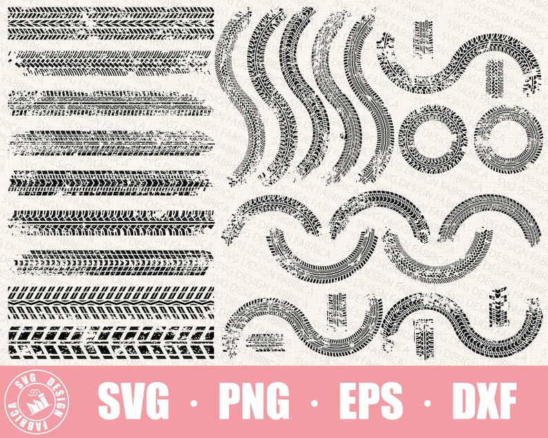 Tire Track Patterns Svg / Monster Truck Tire Silhouette Svg / Tractor ...