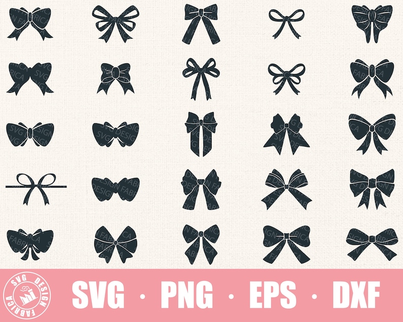 Boho Ribbon Svg Bundle / Coquette Bow Svg / Ribbon Svg / Bow Svg Png ...