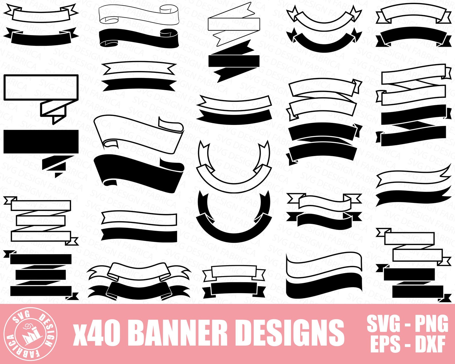 Banner Svg Bundle / Ribbon Svg / Label Svg / Scroll Svg / Banner ...