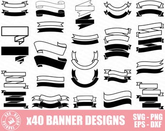 Banner SVG Clipart: Ribbon, Label, Scroll (digital Files) - Etsy