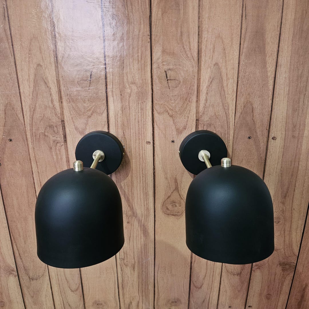 Minimalist Black Dome Sconce: Modern Downward Lighting - Etsy