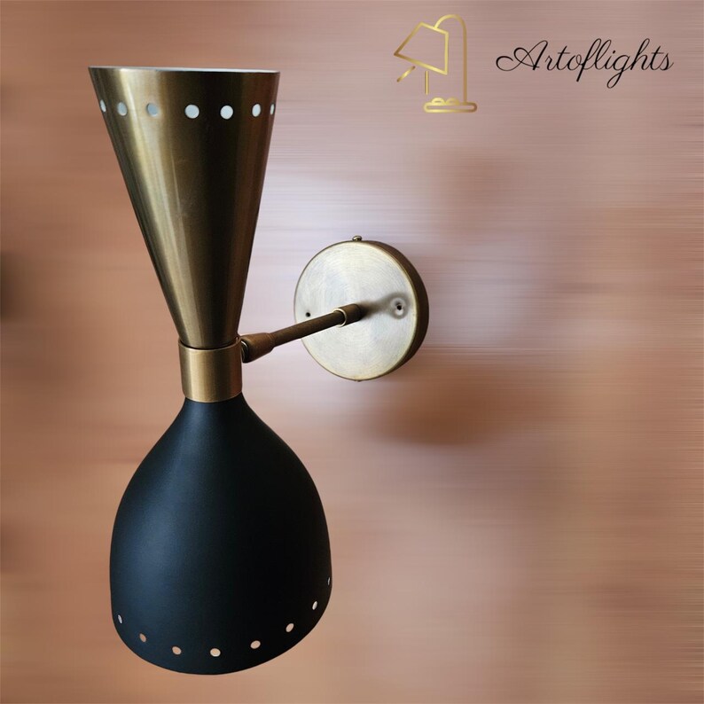 Pair of 1950s Italian Diablo Wall Lights Stilnovo Style Wall Sconce ...