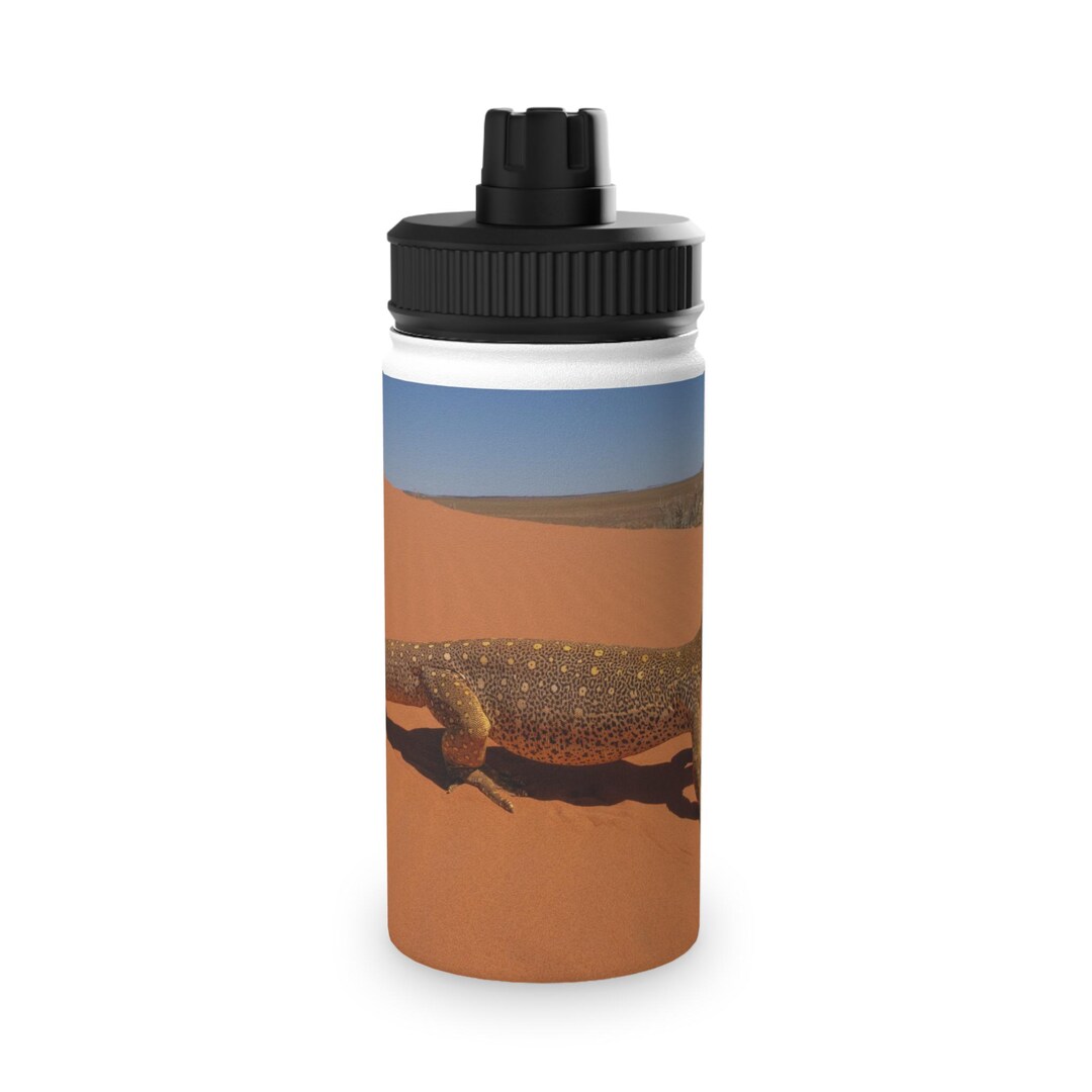 Giant Yellow Spotted Monitor Goanna Lizard Stainless Steel Water Bottle ...