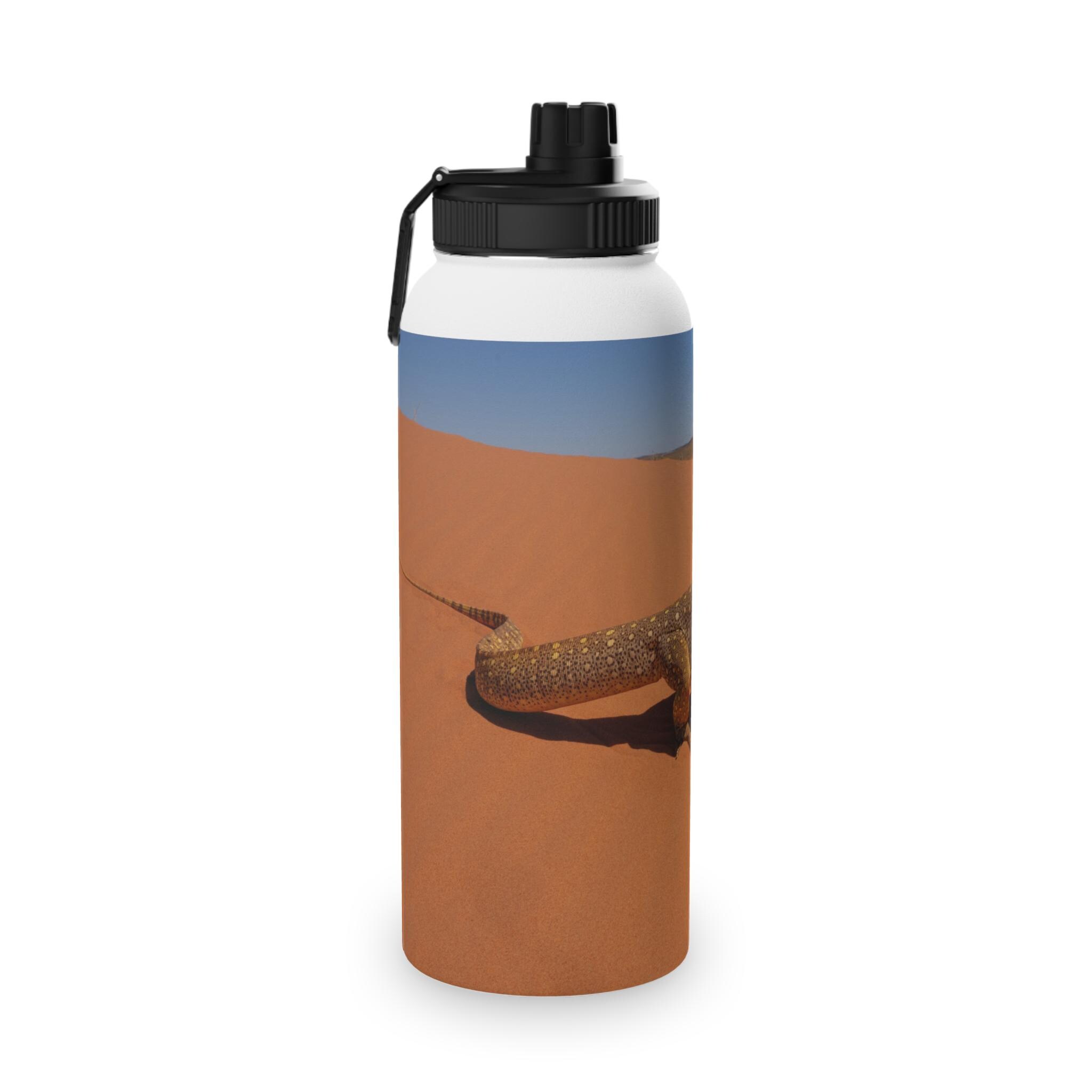 Giant Yellow Spotted Monitor Goanna Lizard Stainless Steel Water Bottle ...