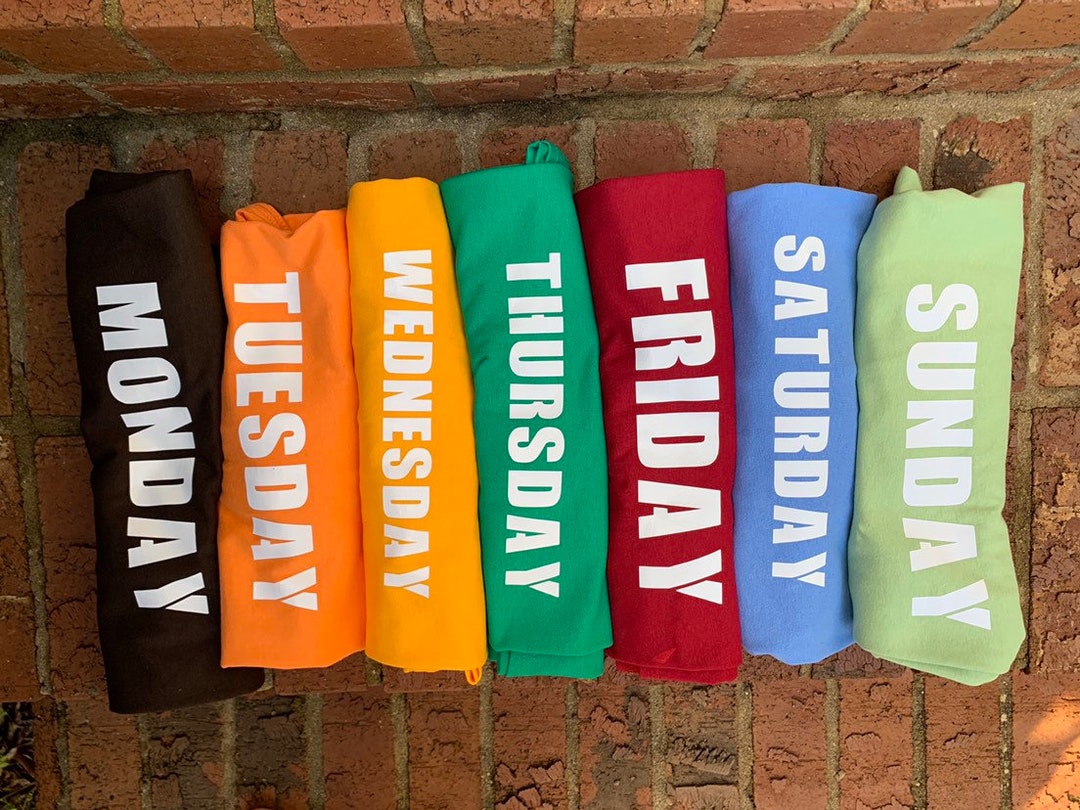 Day of the Week T-shirts (set of 7) - Free Shipping - Etsy