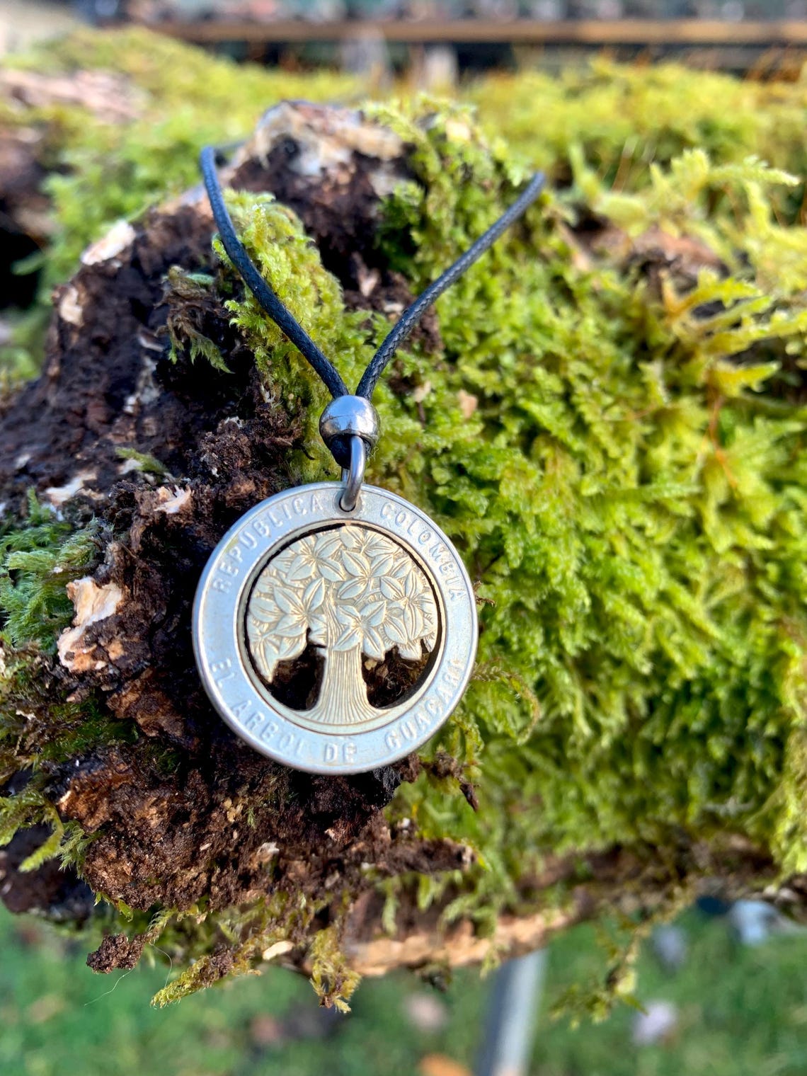 The Holy Tree of Guacarí. Handcrafted Pendant, Carved From a Colombian ...