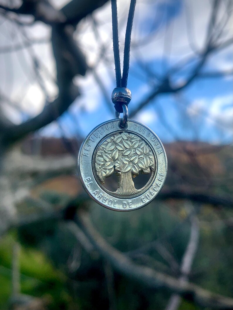 The Holy Tree of Guacarí. Handcrafted Pendant, Carved From a Colombian ...
