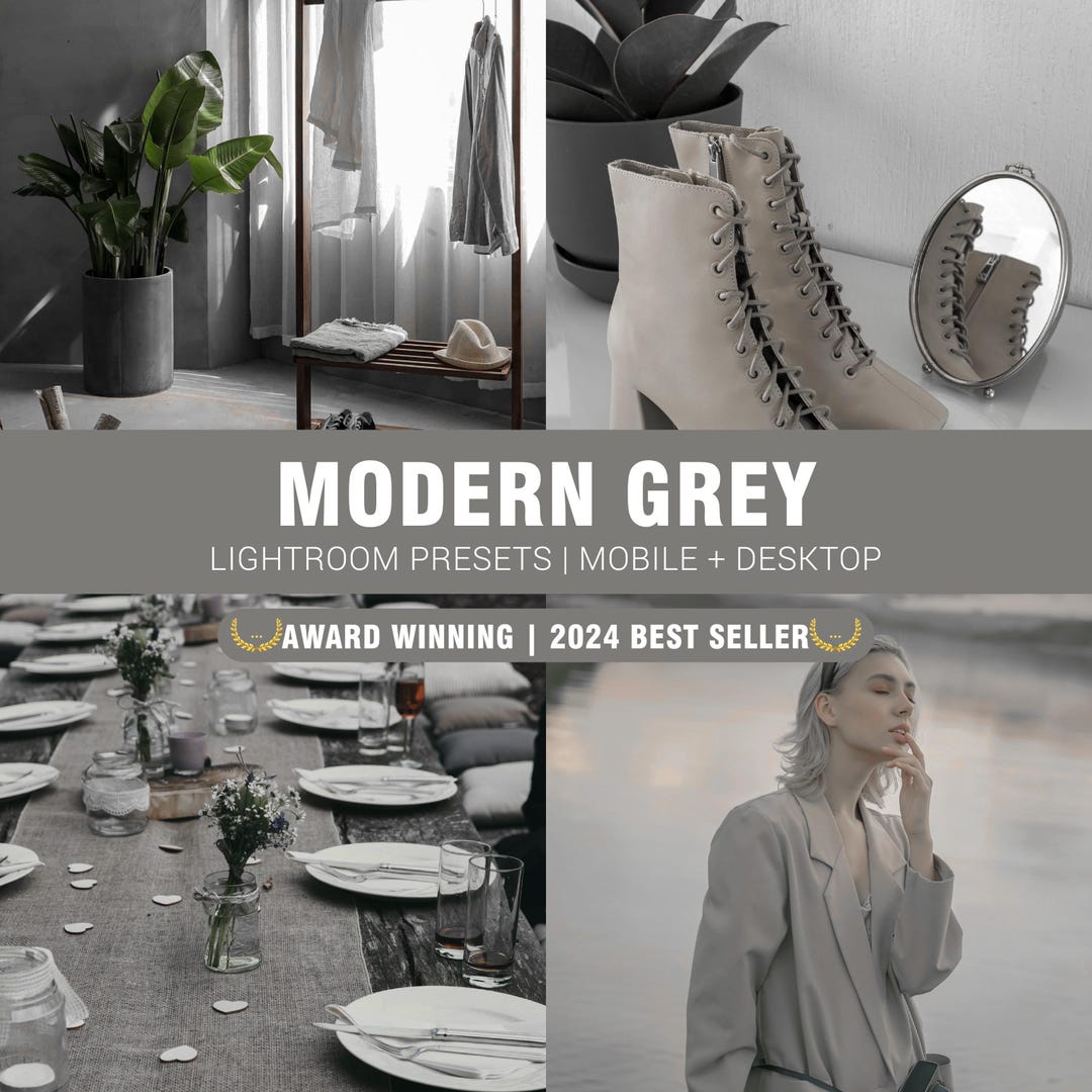 Pack of 10 Modern Grey Lightroom Presets Mobile & Desktop Lightroom ...