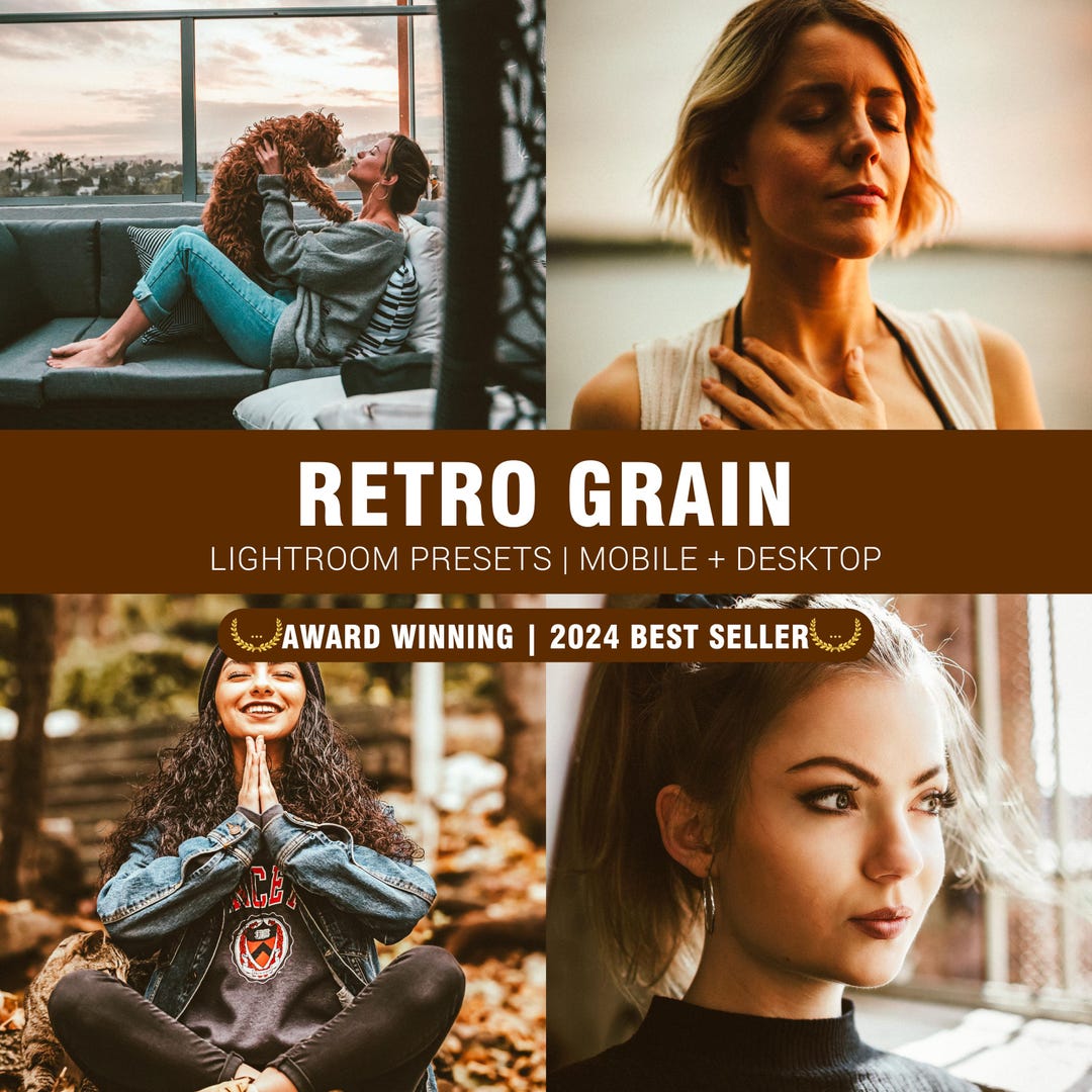 Pack of 10 Retro Grain Lightroom Presets Mobile & Desktop Lightroom Presets One Click Preset ...