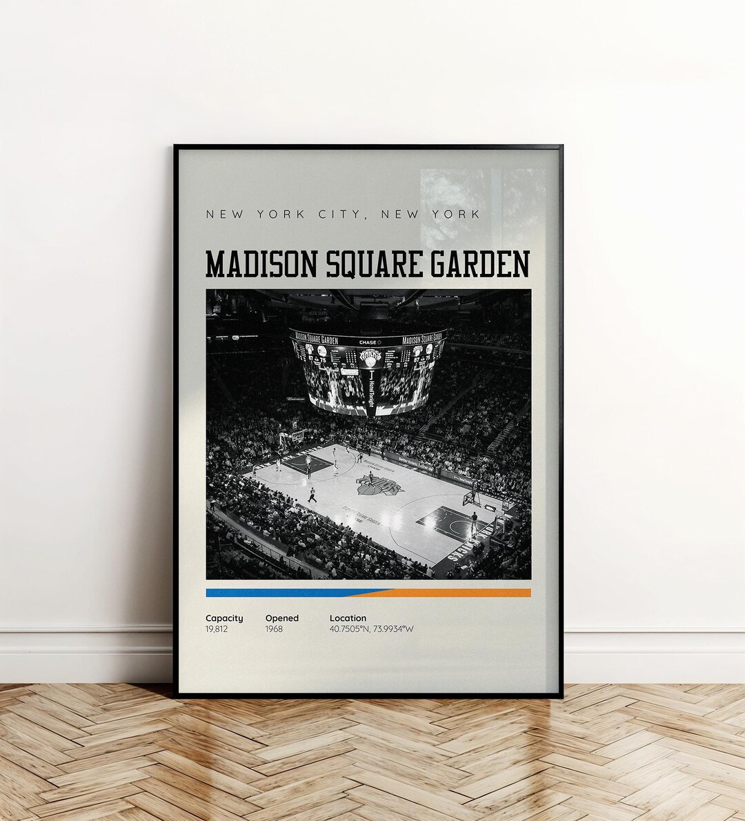 New York Knicks Stadium Poster | Madison Square Garden Print | NBA ...