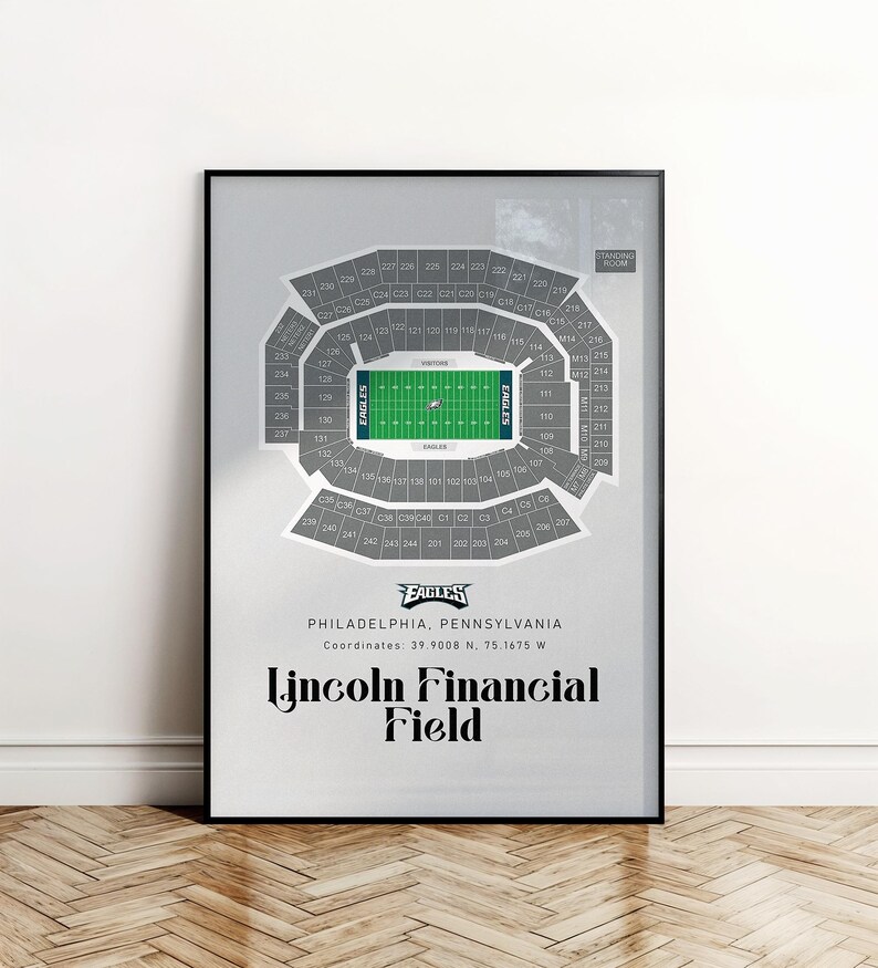 Philadelphia Eagles Stadium Poster | Lincoln Financial Field Print ...