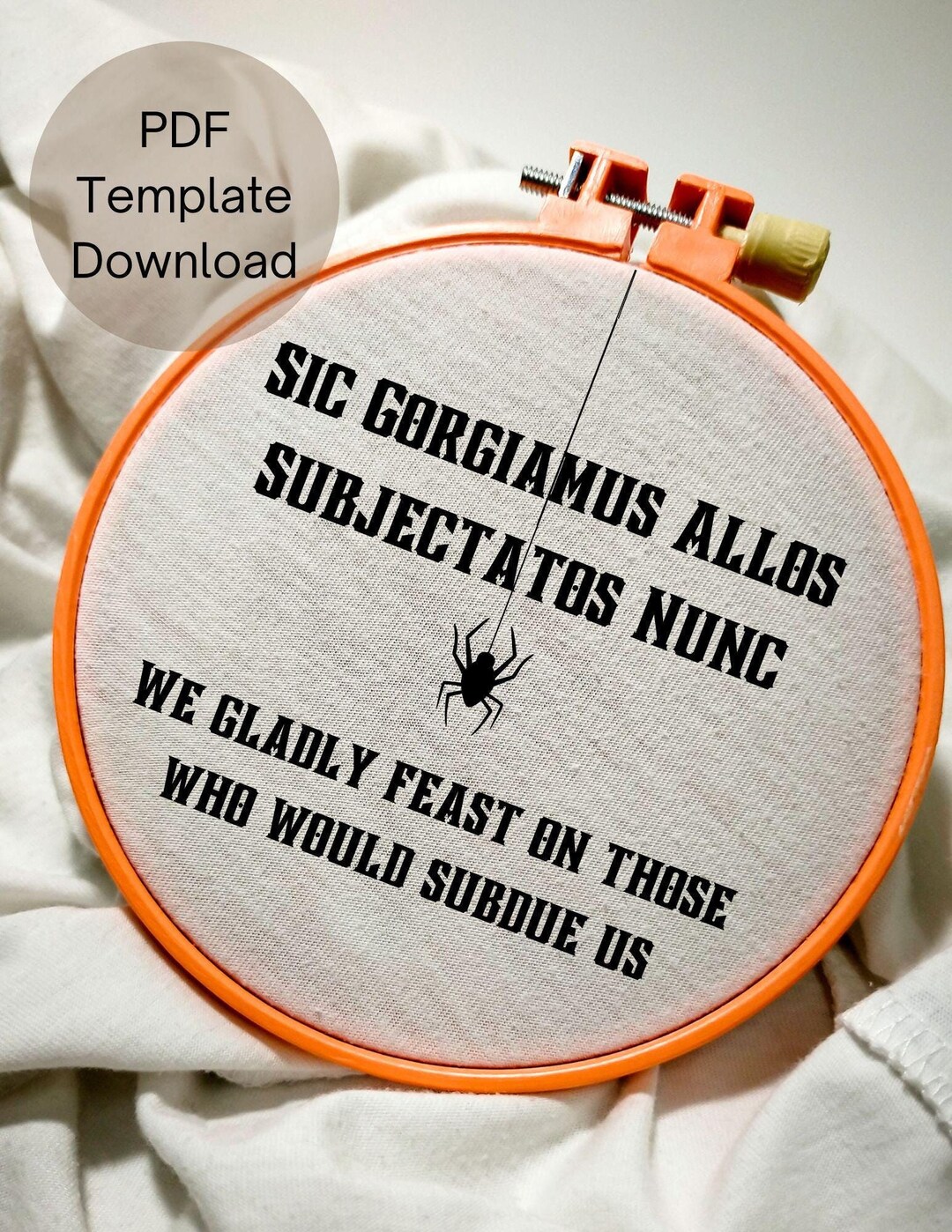 Addam's Family Motto Embroidery Pattern- Sic Gorgiamus Allos ...