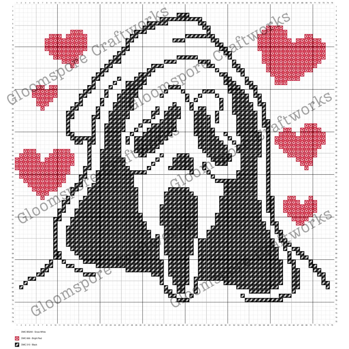 Ghostface Love Cross Stitch Pattern Mini - Etsy