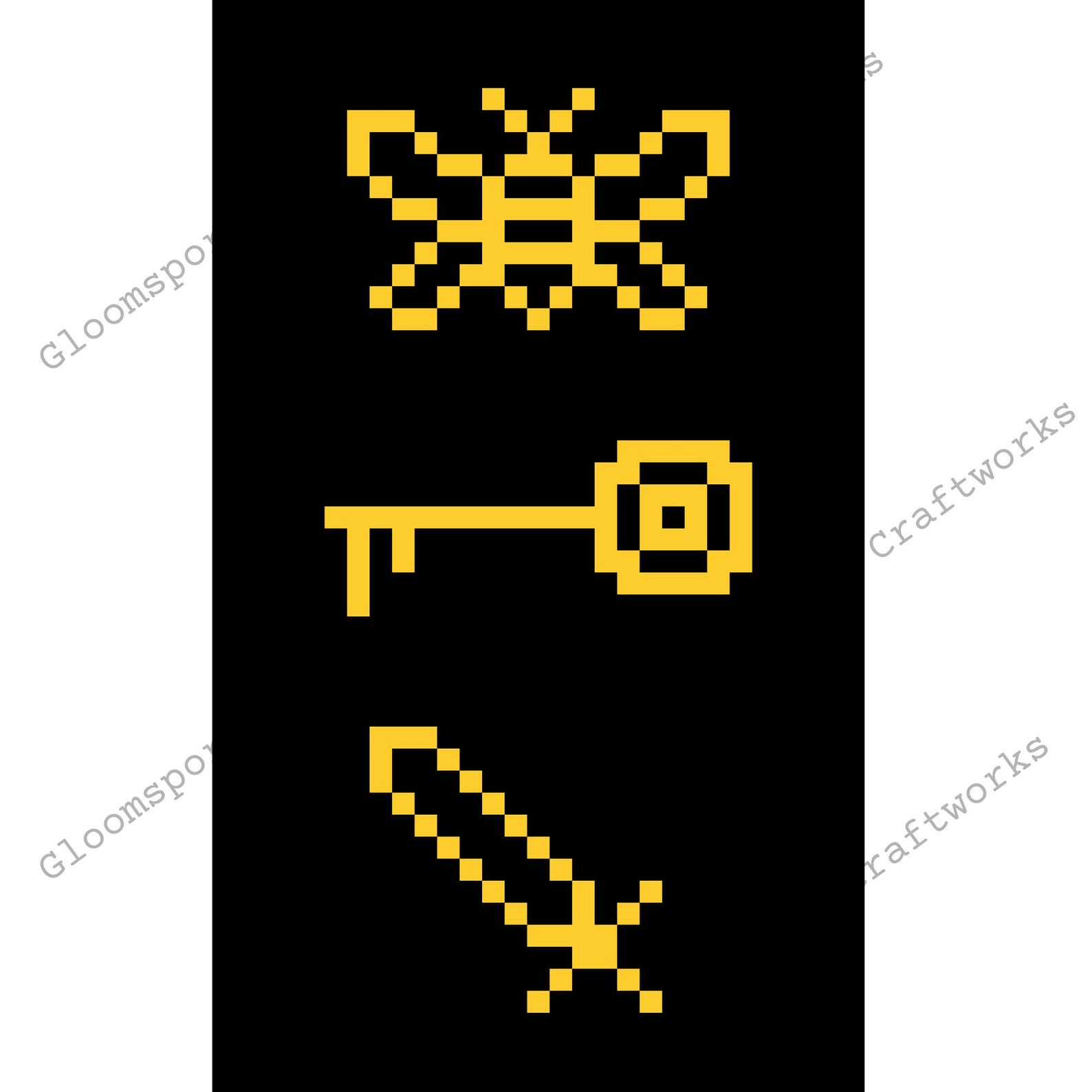 Bee, Key, Sword, Heart, Crown, Feather // Starless Sea Inspired ...