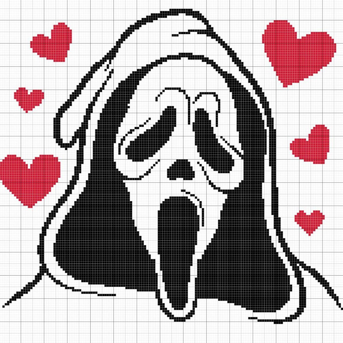 Ghostface Love Cross Stitch Pattern Mini - Etsy
