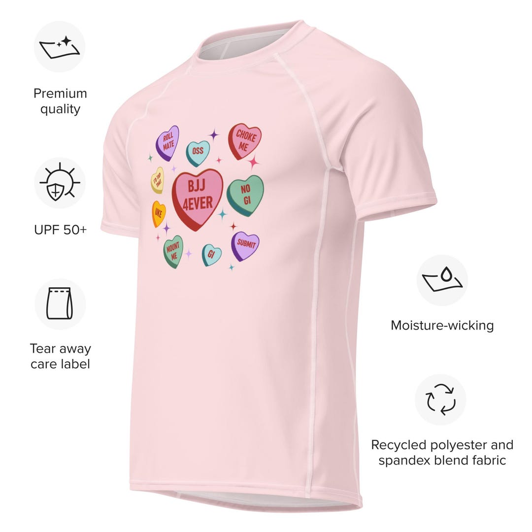 Short Sleeve BJJ Candy Heart Rashguard | Jiu-jitsu Rash Guard | BJJ ...