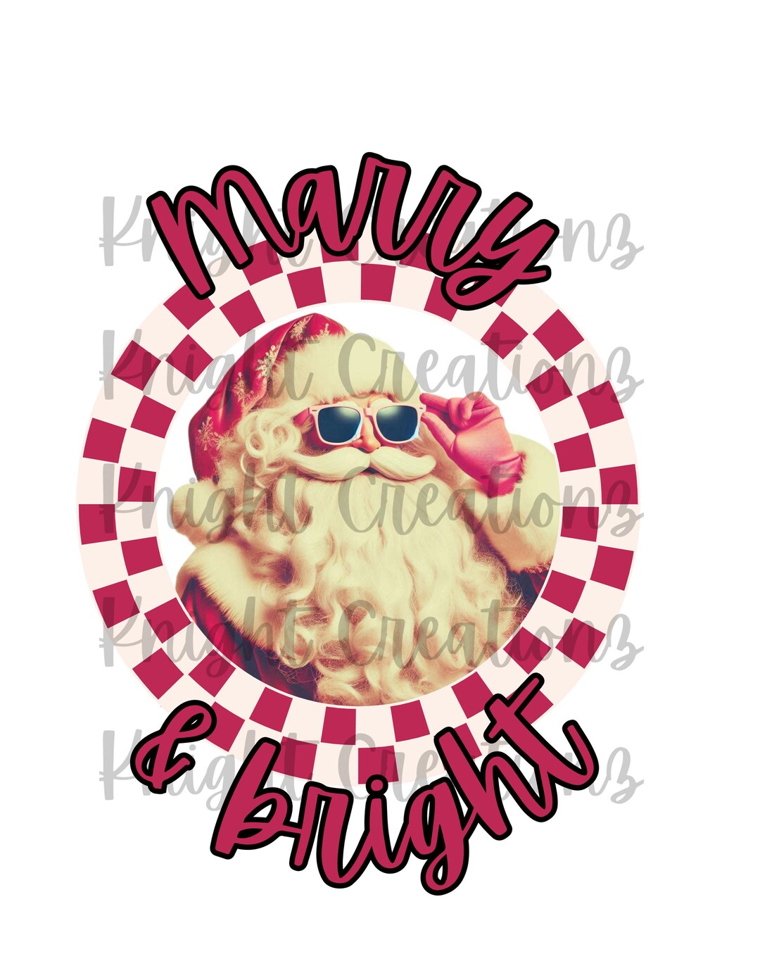 Retro Santa Design, Digital Download, PNG File, Transparent Background ...