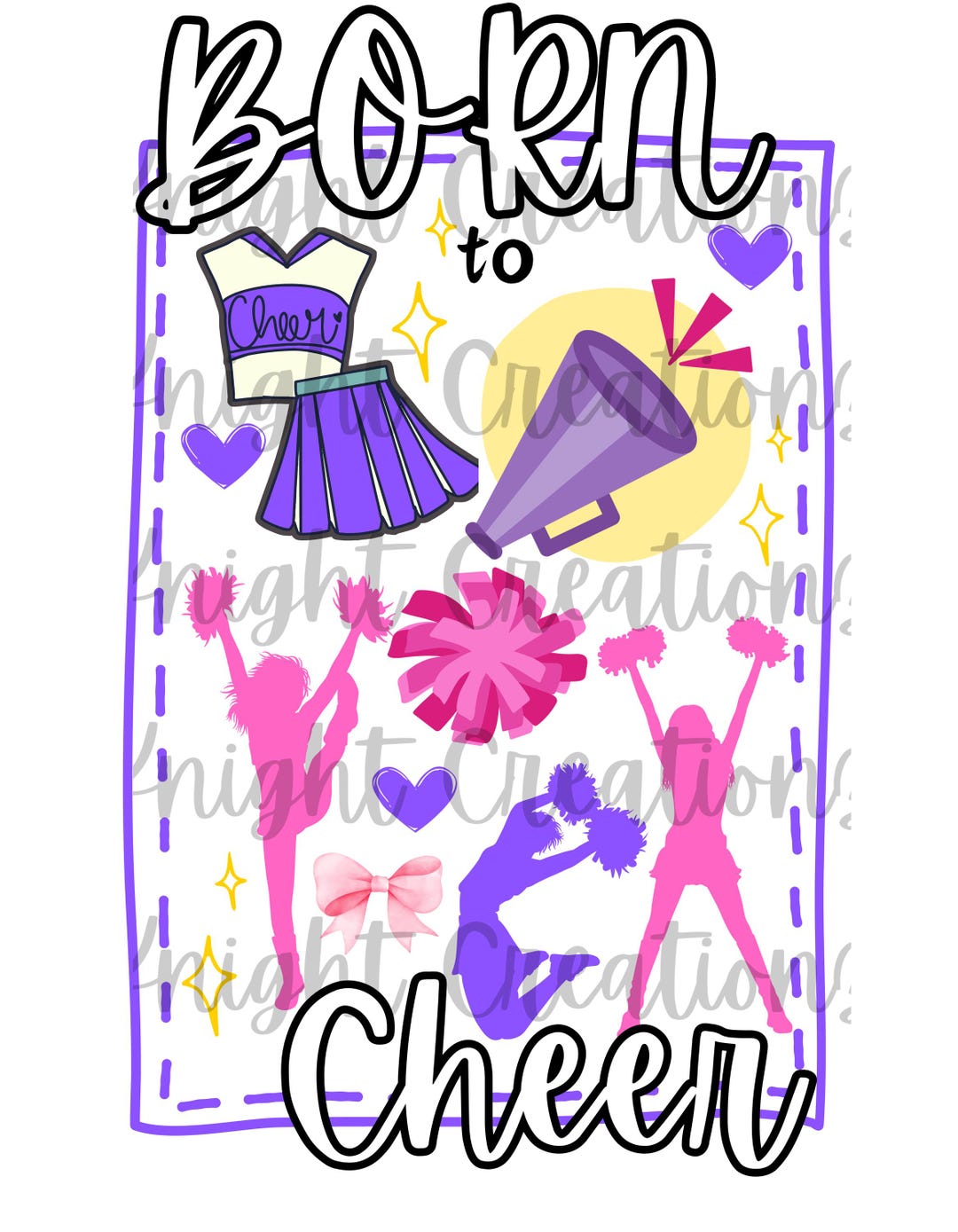 Born to Sports Bundle, PNG!! Cheer and Softball Designs! Transparent ...
