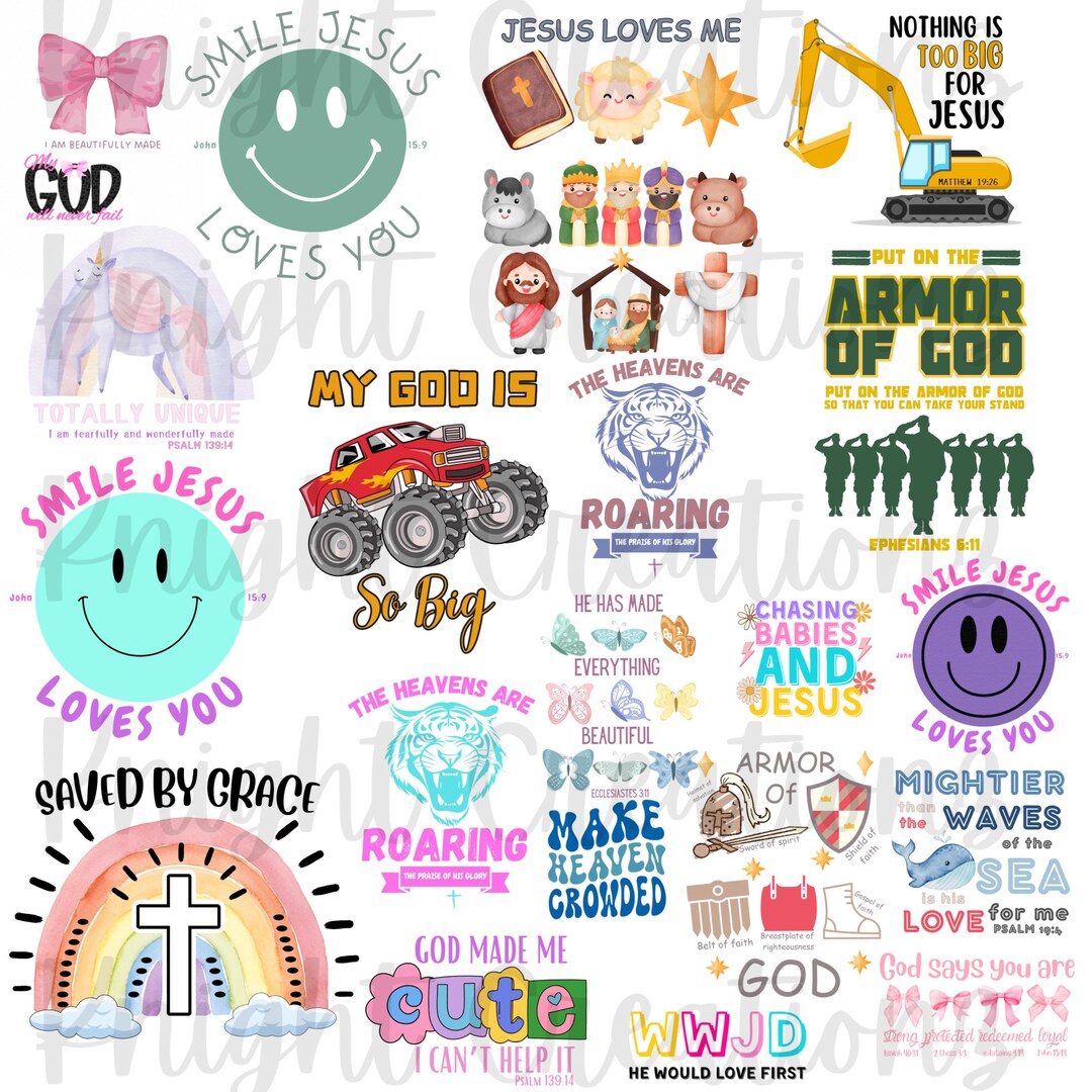 Christian Kid PNG Bundle: Adorable Designs, Transparent Background ...