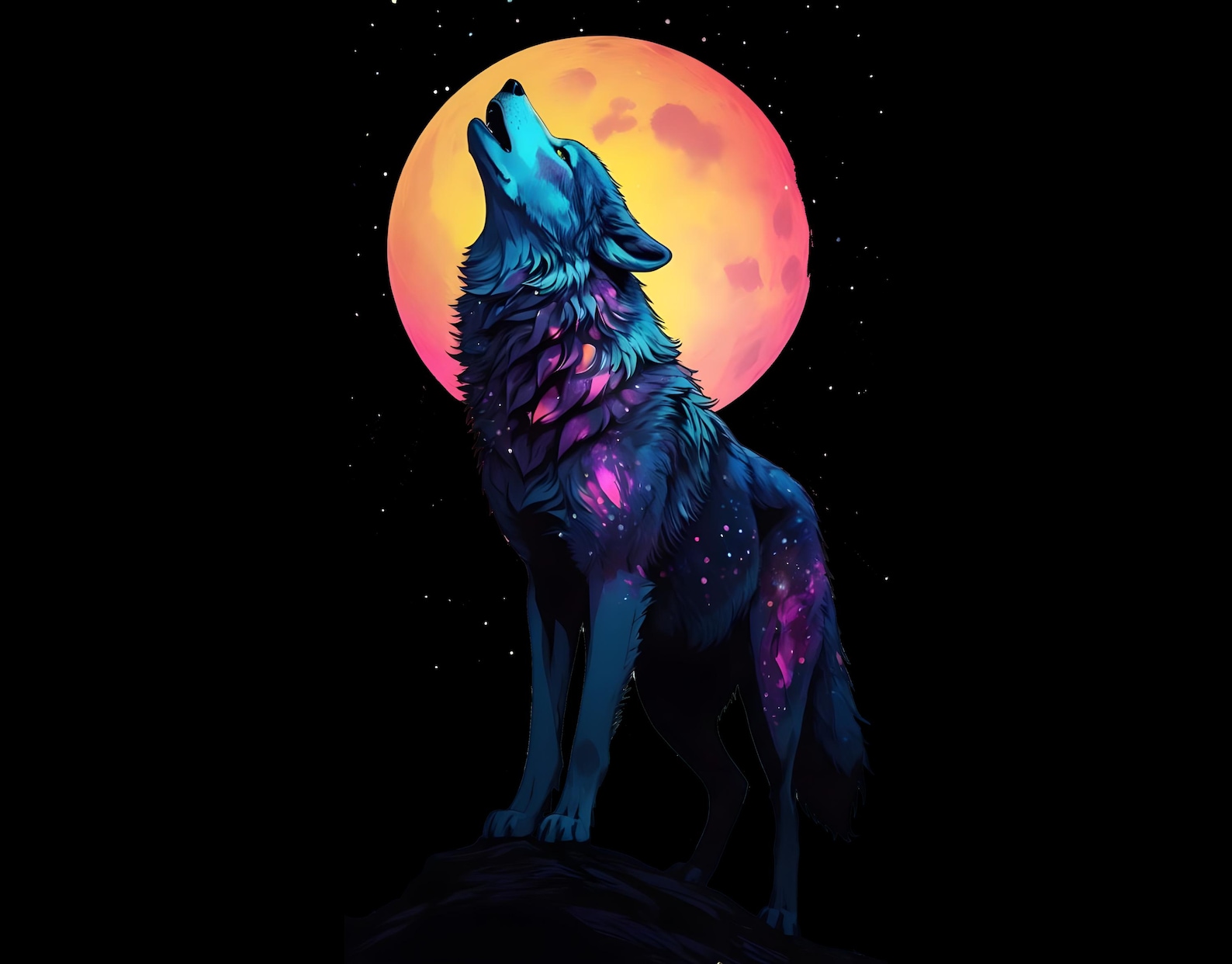 Neon Animal Designs! Cool Neon Wolf Design - PNG, SVG Bundle! - Etsy