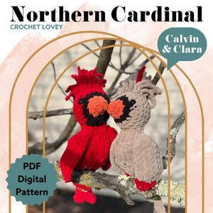 Northern Cardinal Crochet Lovey Pattern: Low Sew Amigurumi (PDF Digital ...
