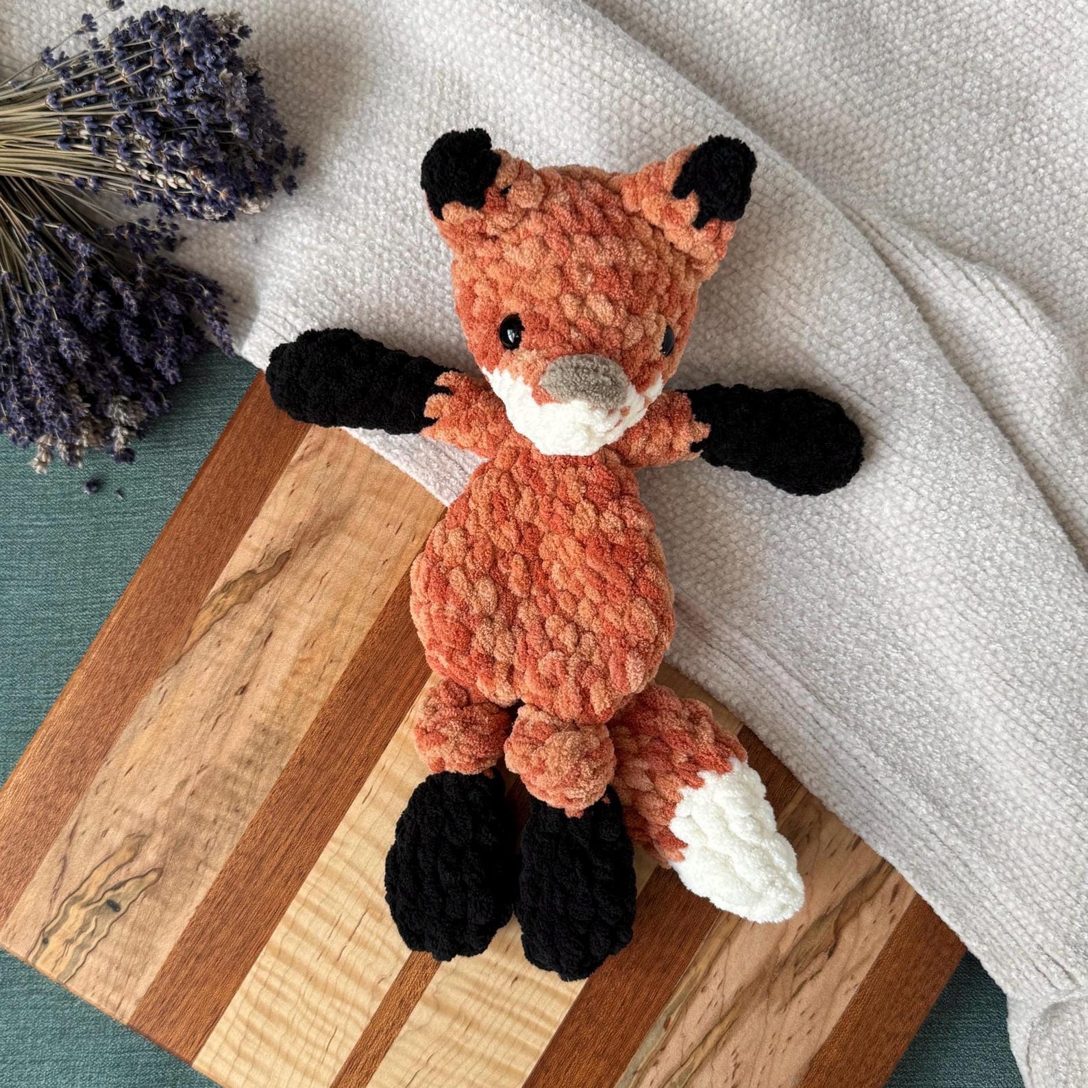 Fox Crochet Lovey | Plush Snuggler for Baby, Fox Stuffy, Woodland ...