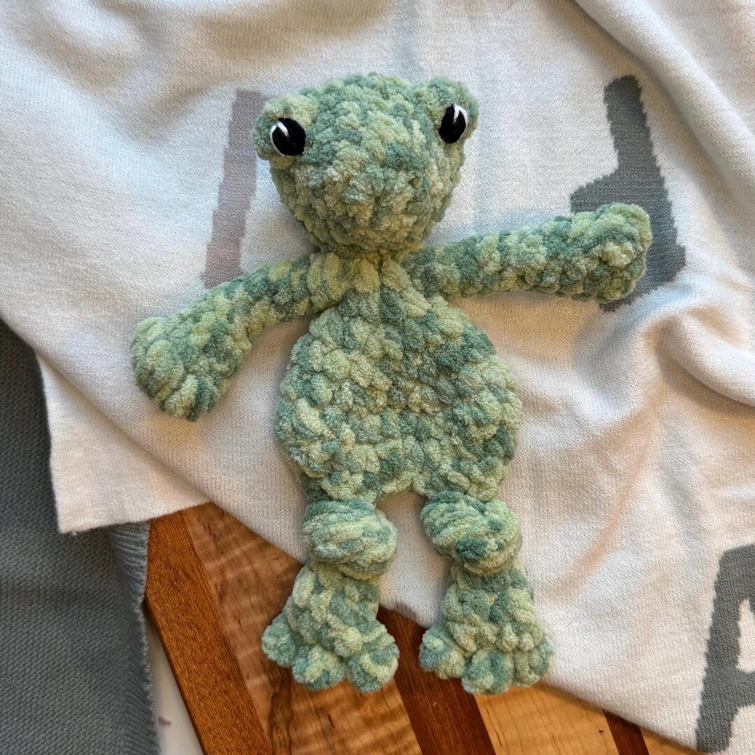 READY TO ORDER Frog Crochet Lovey | Plush Toad Snuggler for Baby ...