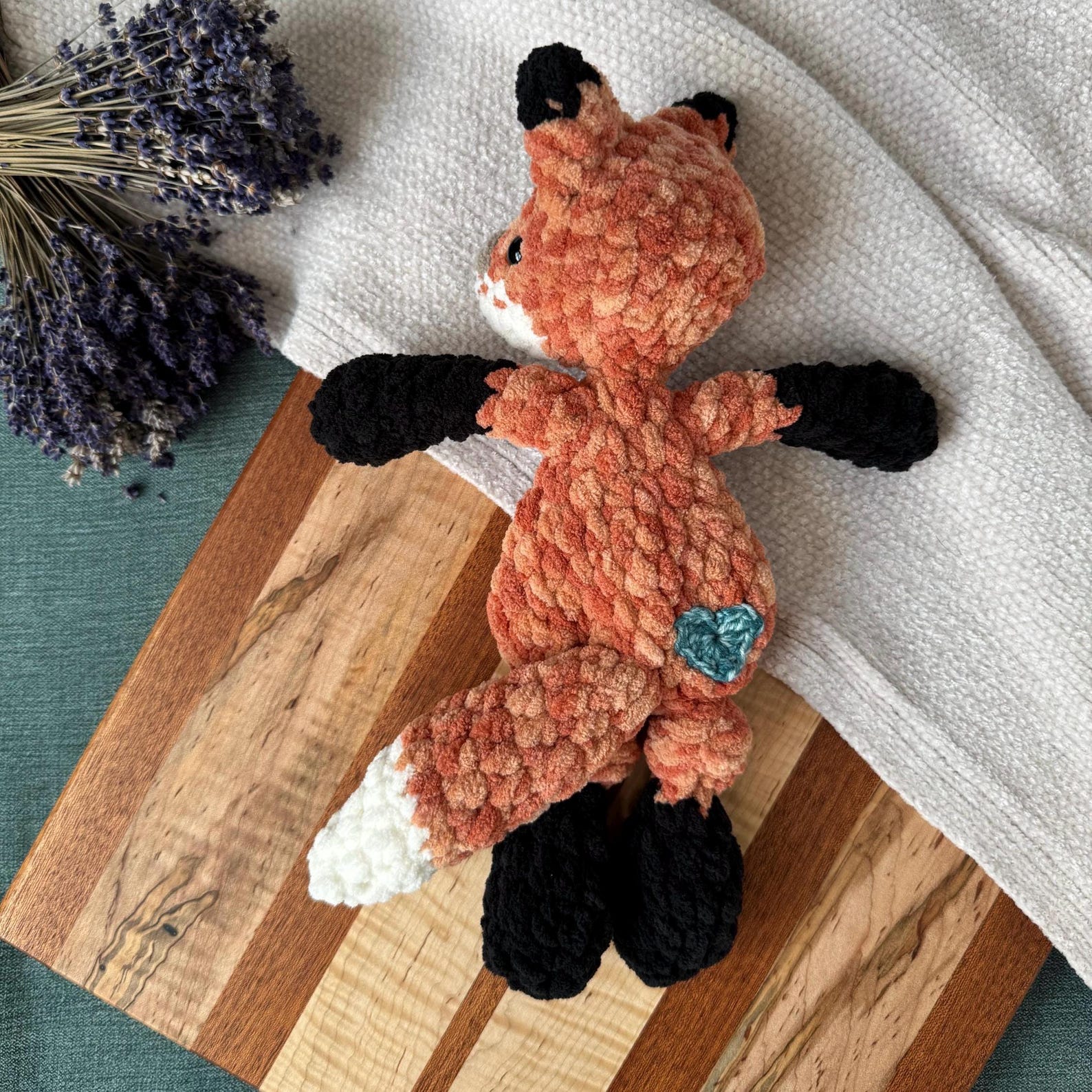 Fox Crochet Lovey Plush Snuggler For Baby Fox Stuffy Woodland