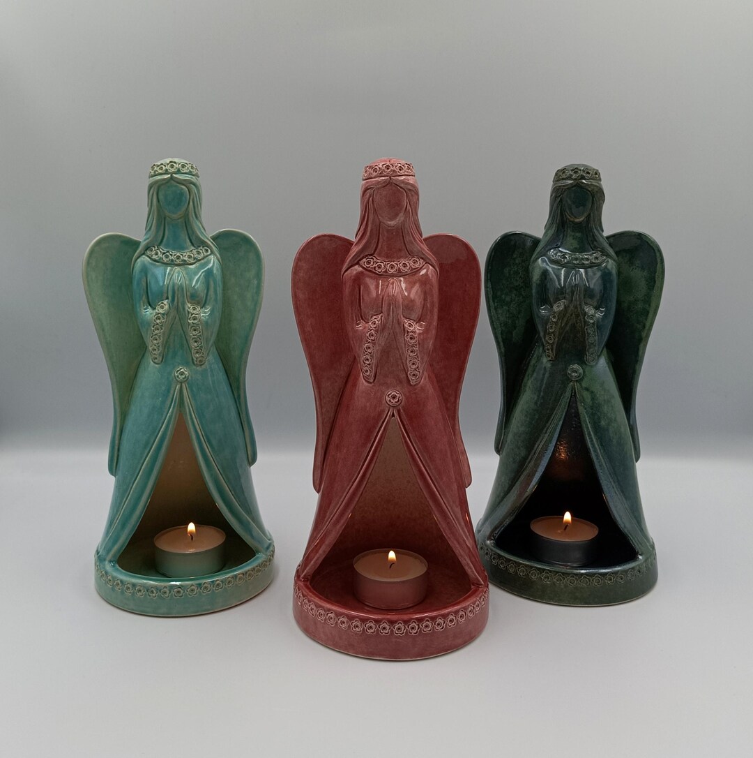 Handmade Ceramic Angel Tealight Holder: Spiritual,christmas New Year ...