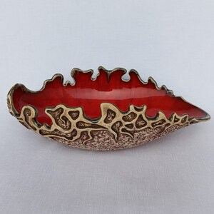 Handmade Red Ceramic Fruit Bowl: Nature-inspired Centerpiece,gift for ...