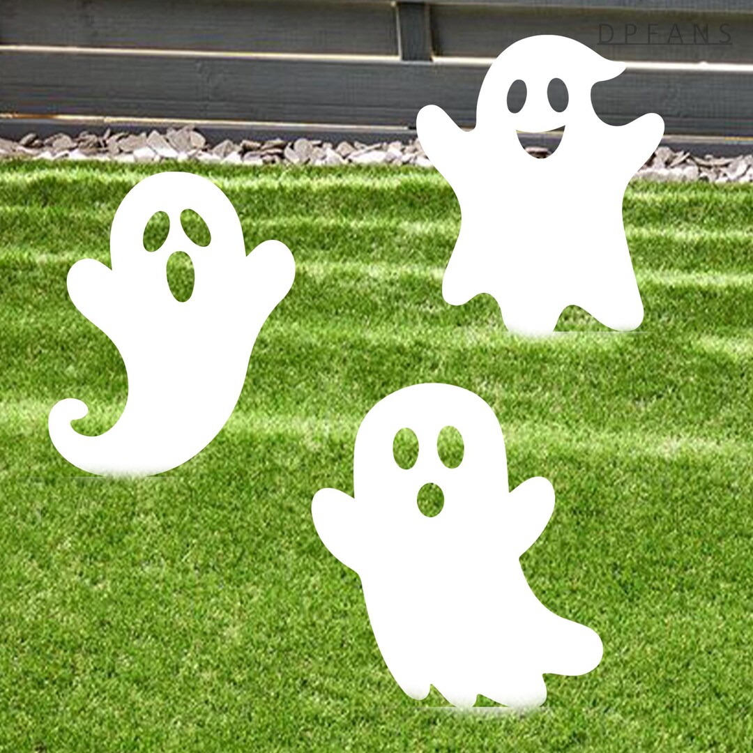 Halloween Ghost Yard Stake,halloween Ghost Garden Metal Decor,cute ...