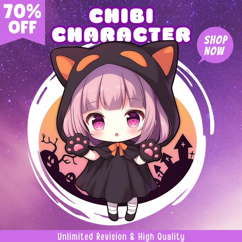 Custom Chibi Anime, Chibi Character, Custom Chibi Commission, Original ...