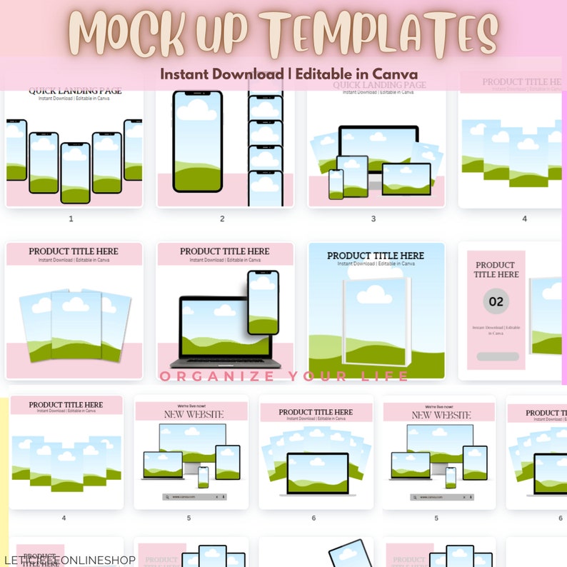 Mockup Editable Templates Canva Etsy Shopify Amazon Bundle Templates - Etsy