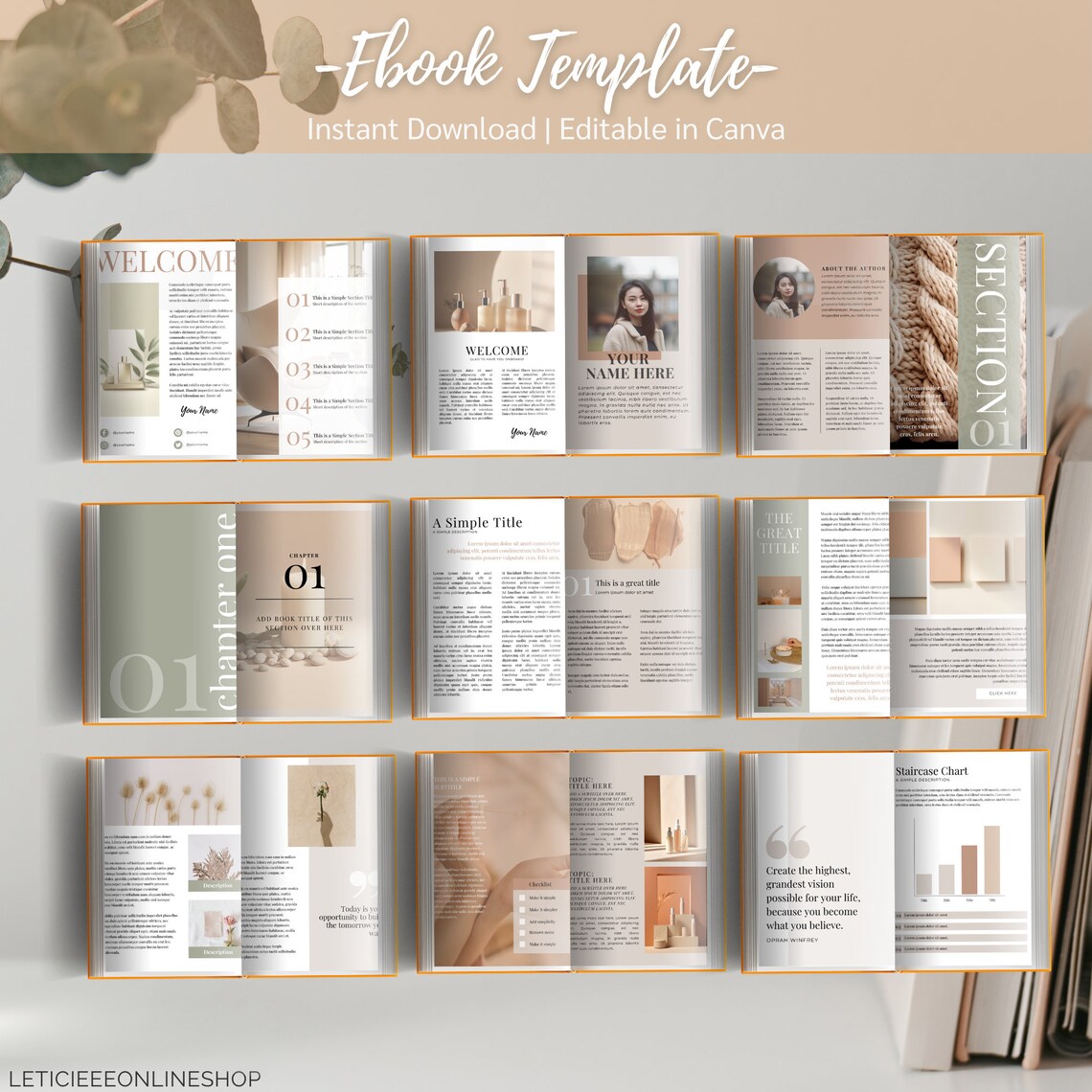 Ebook Template - Canva - Professional Ebook Design - Customizable Ebook ...