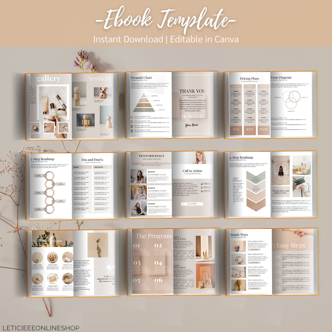 Ebook Template - Canva - Professional Ebook Design - Customizable Ebook ...