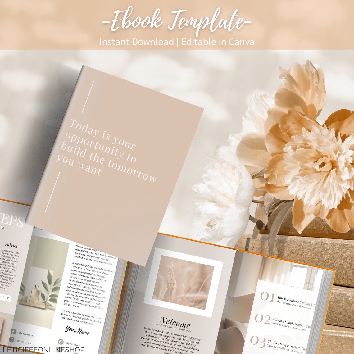 Ebook Template - Canva - Professional Ebook Design - Customizable Ebook ...