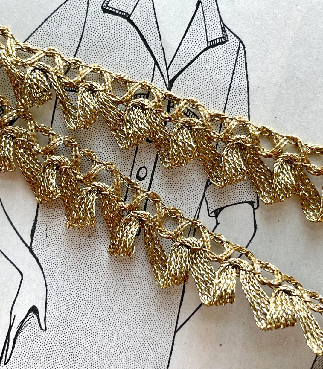 Vintage Metallic Gold Loop Trim - Etsy