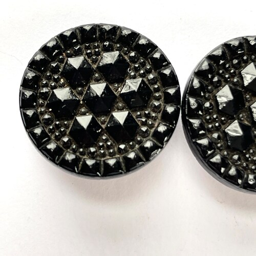 1 Doz Vintage Antique Crystal Glass Mirror Buttons on Original - Etsy