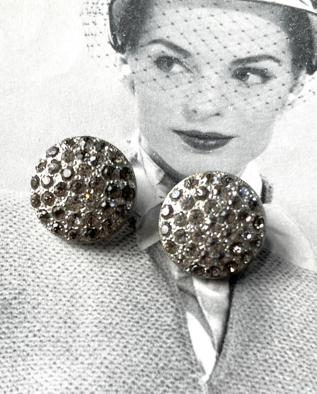 Antique 1920s Rhinestone Button Covers - Etsy