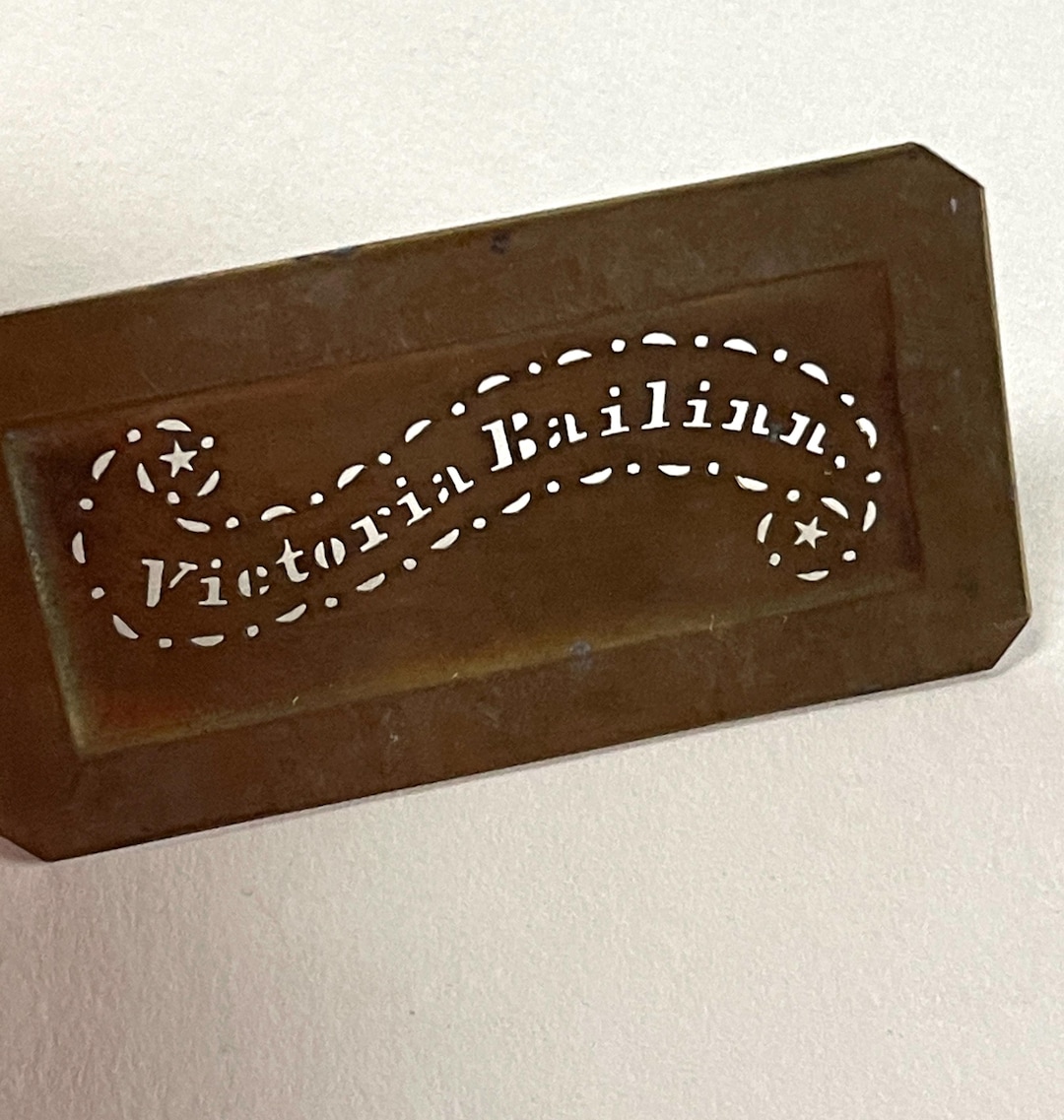 Antique Brass Name Plate Stencil - Etsy