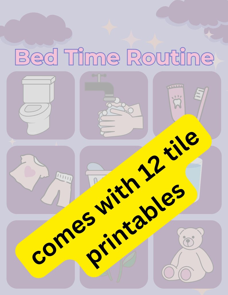 Bed Time Routine Visual Schedule (multi Tile) - Etsy