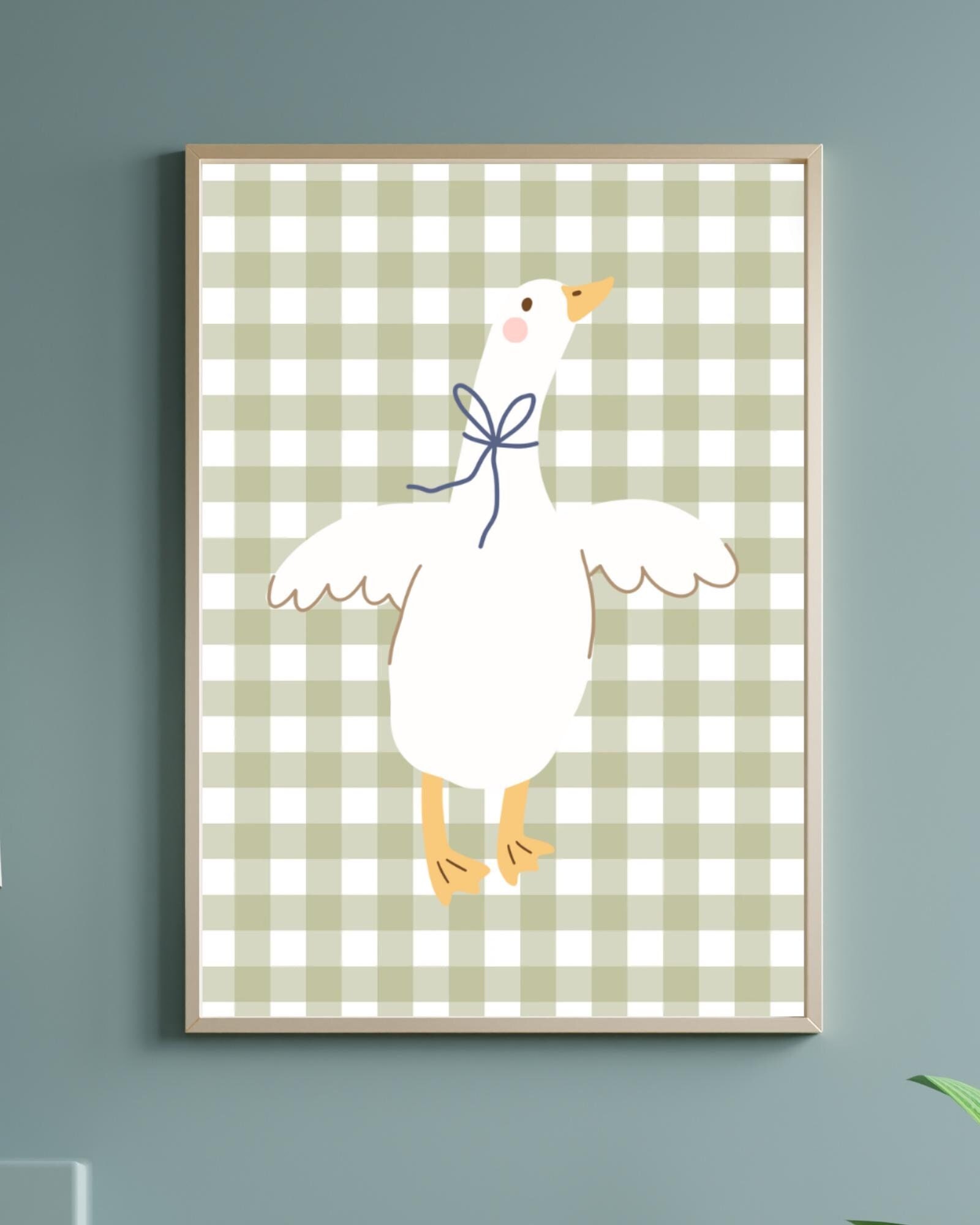 Vintage Style Goose Printable Nursery Print, Cute Coquette Neutral Wall ...