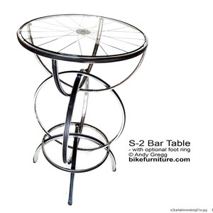 S-2 Bar Height Pub Table - Chromed Steel Bicycle Rims Glass Top - Etsy
