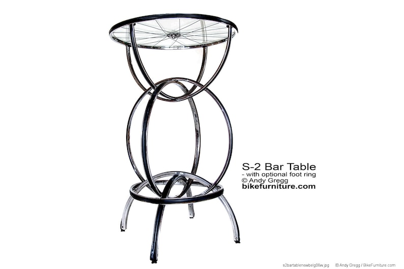 S-2 Bar Height Pub Table - Chromed Steel Bicycle Rims Glass Top - Etsy