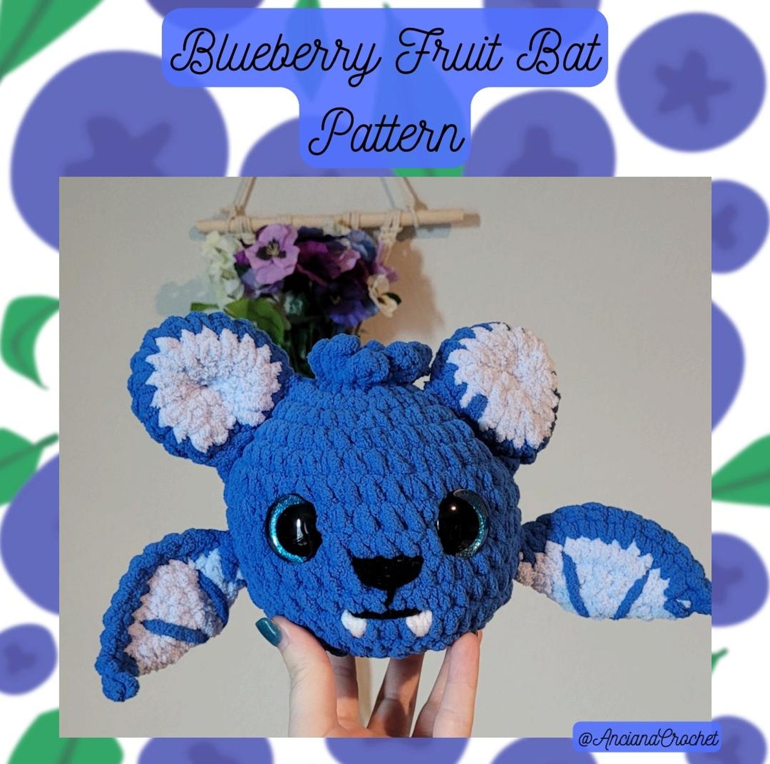 Blueberry Fruit Bat Crochet Pattern PDF - Etsy
