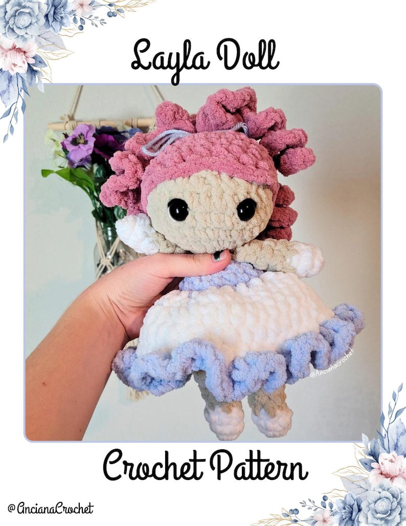 Layla Crochet Doll Crochet Pattern PDF Ponytail Curls - Etsy